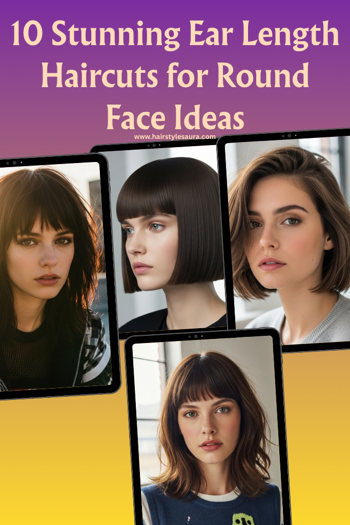 10 Stunning Ear Length Haircuts for Round Face Ideas