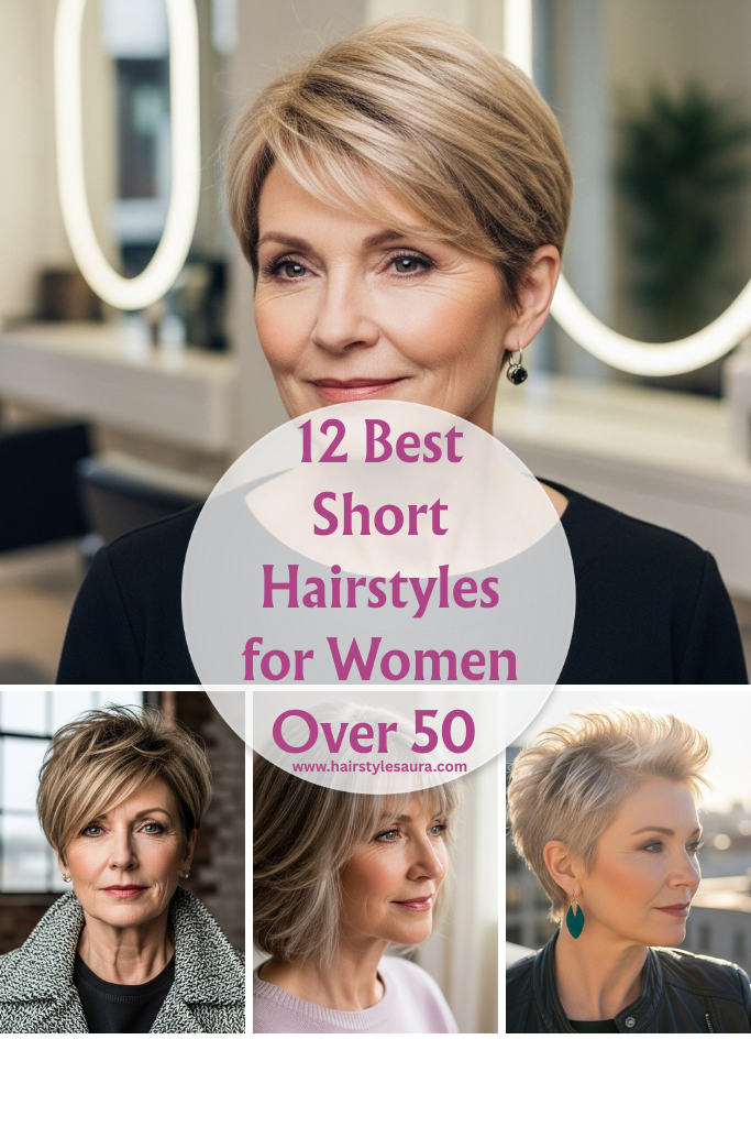 12 Best Short Hairstyles for Women Over 50 with Round Faces